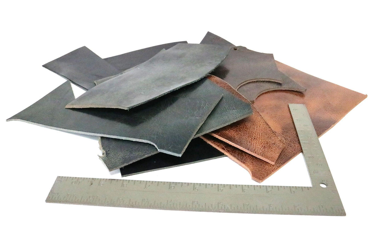 Two Pounds of Vintage Glazed Buffalo Leather Scrap - 8-10oz Heavyweigh ...