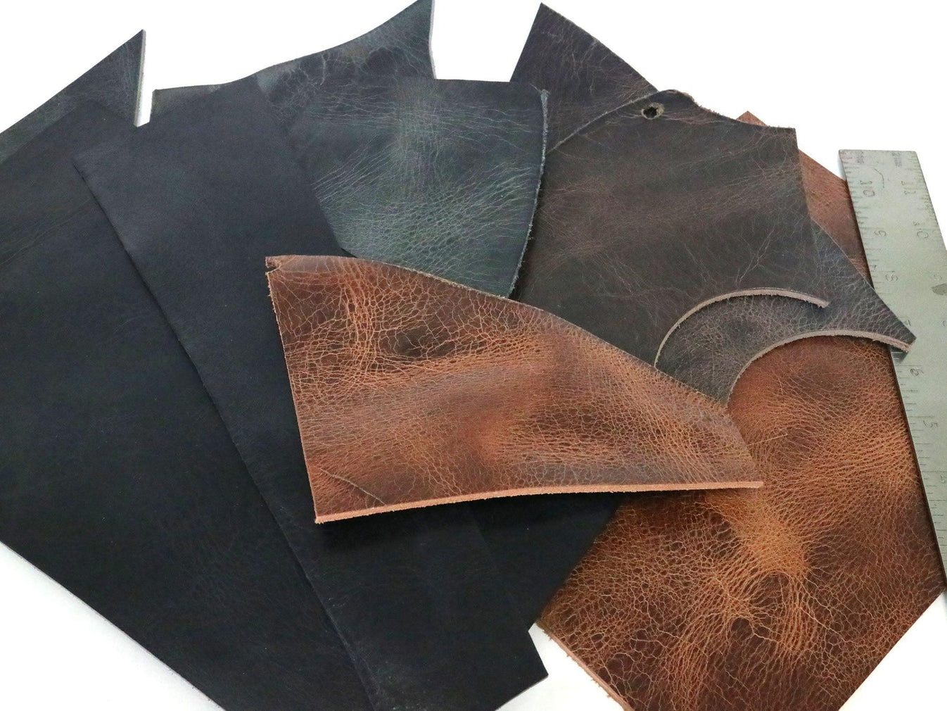 Two Pounds of Vintage Glazed Buffalo Leather Scrap - 8-10oz Heavyweigh ...